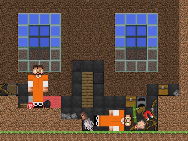 Escape from the prison in Mineblock! Destruction! 🕹️ بازی آنلاین در SGameS